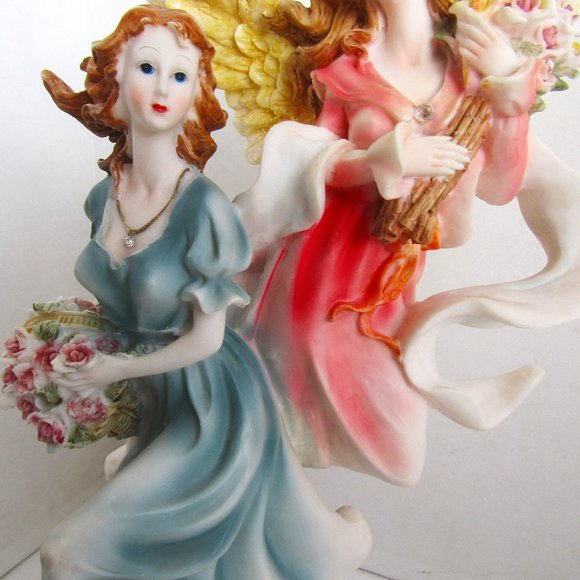 Source Unknown | Accents | Vintage Angel With Woman Statue 2x1 Inch ...